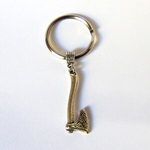 Viking Axe Keyring - Viking Norse Keychain - Silver Axe Pendant ...
