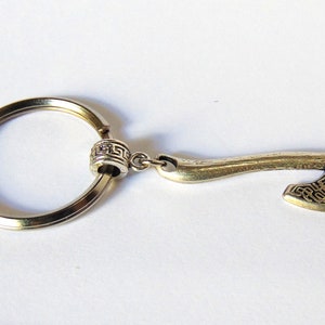 Viking Axe Keyring - Viking Norse Keychain - Silver Axe Pendant ...