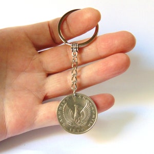 Athena Coin Keychain - 1973 Twenty Drachma Coin Greece – Goddess Athena ...