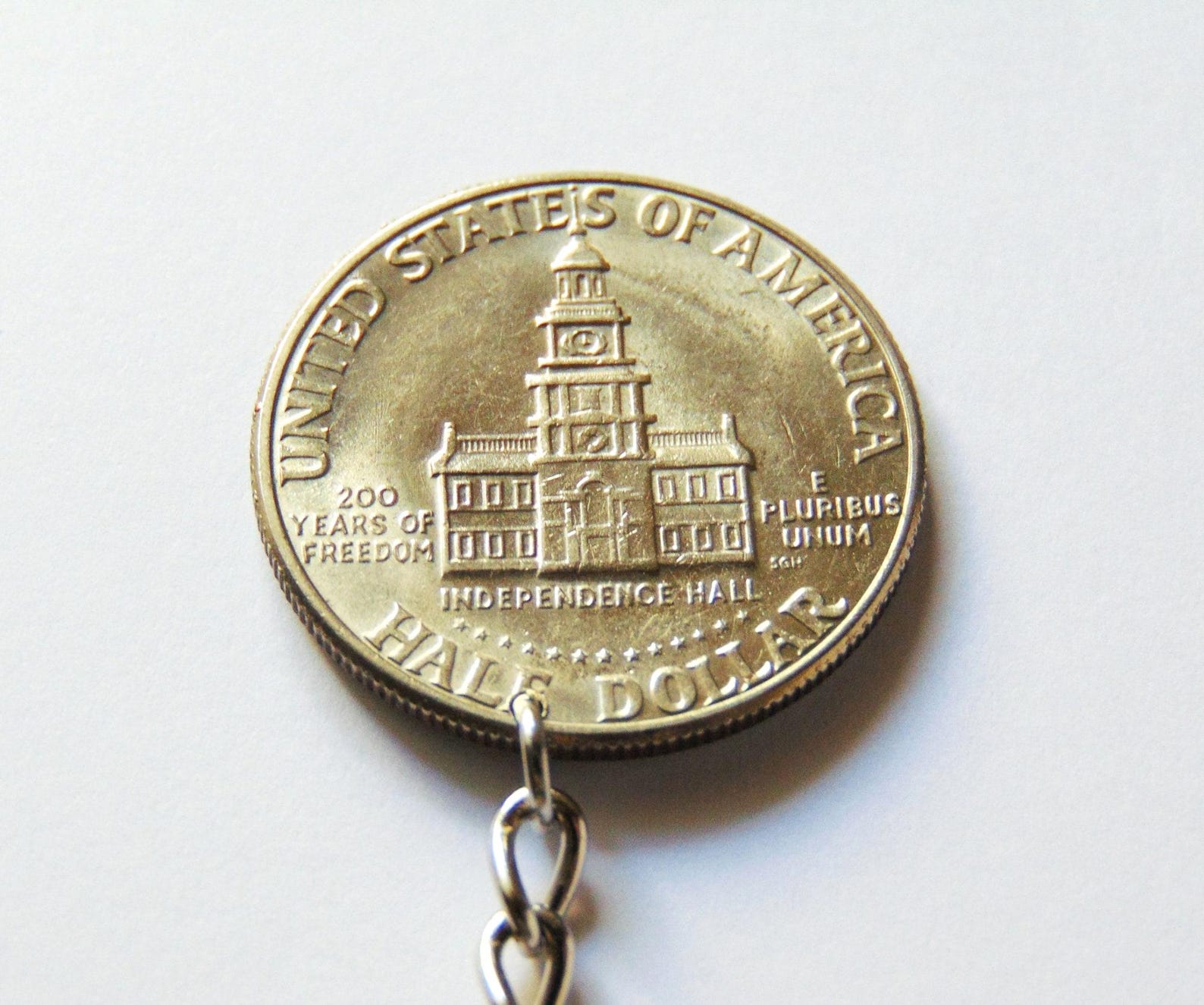 Kennedy Coin Keychain - 1776-1976 Half Dollar Commemorative Coin USA ...