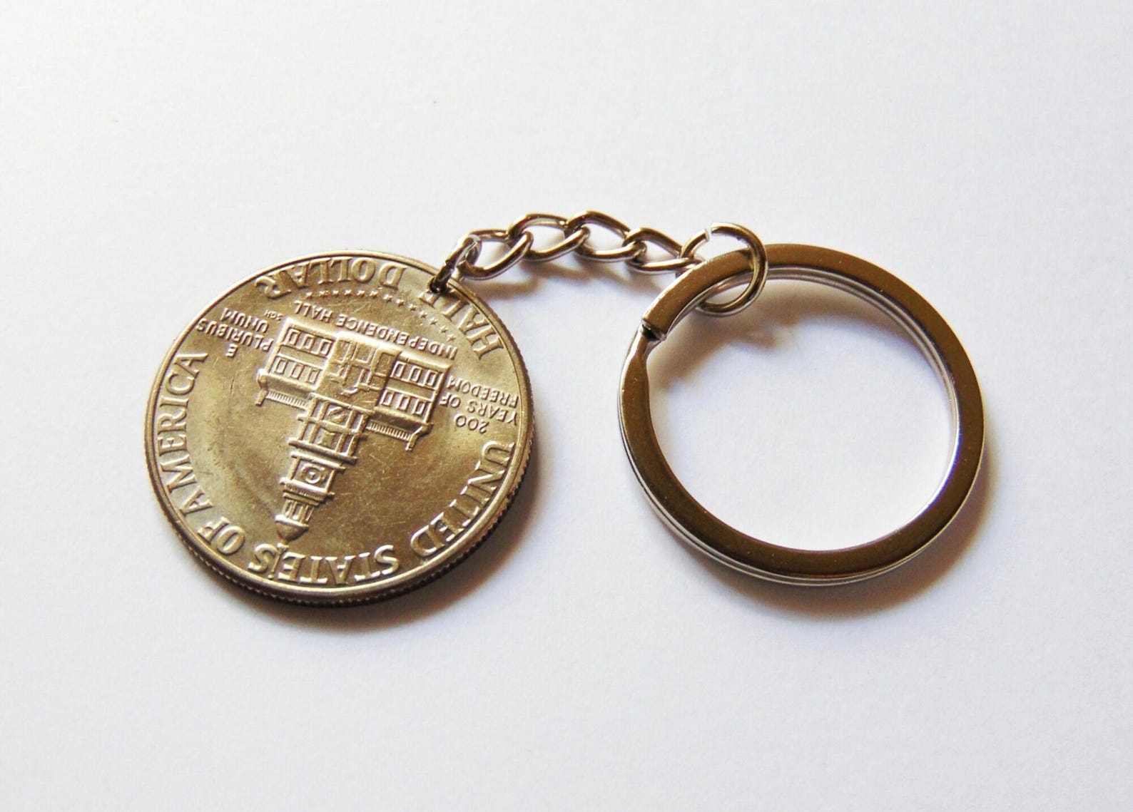 Kennedy Coin Keychain - 1776-1976 Half Dollar Commemorative Coin USA ...