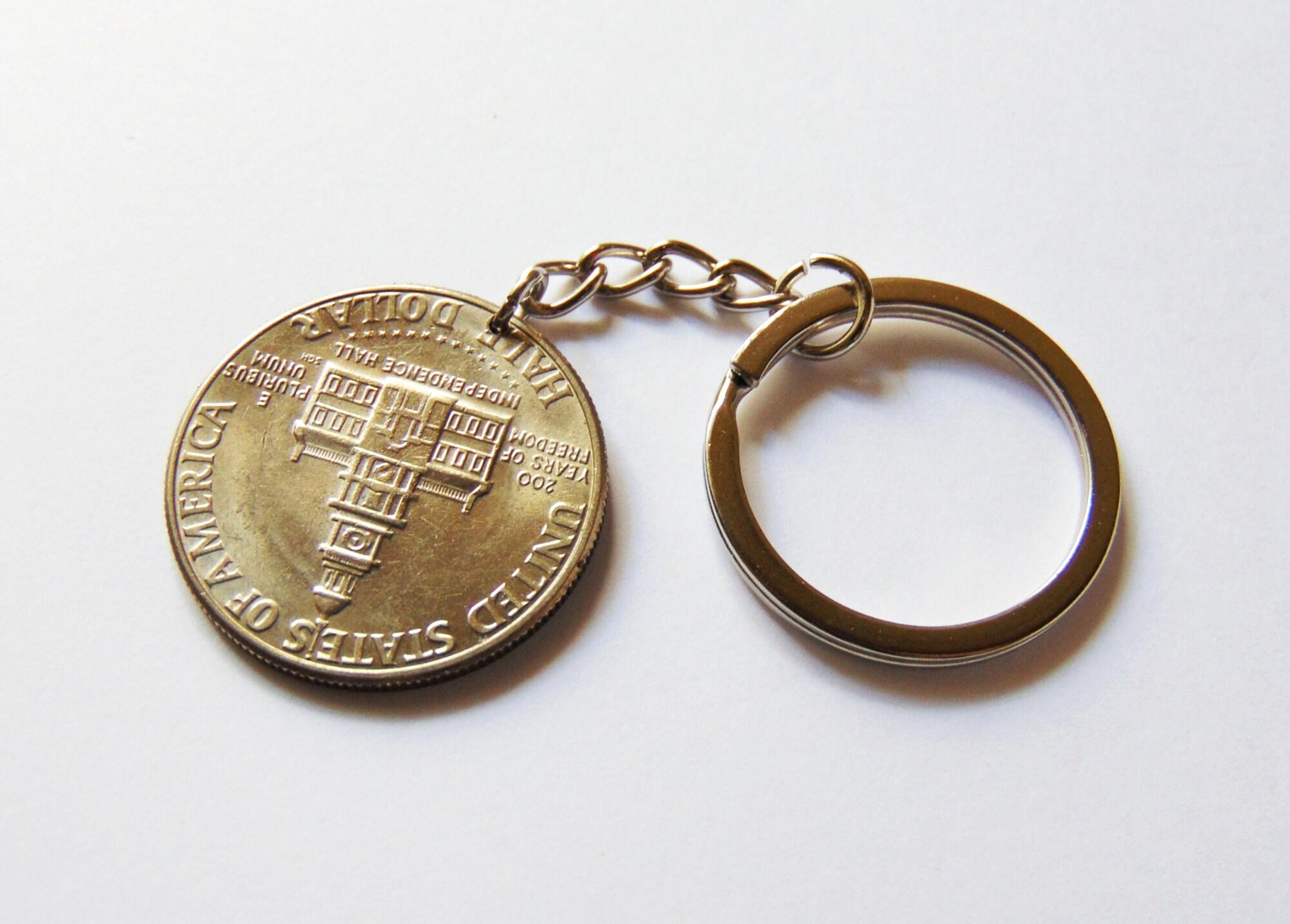 Kennedy Coin Keychain - 1776-1976 Half Dollar Commemorative Coin USA ...