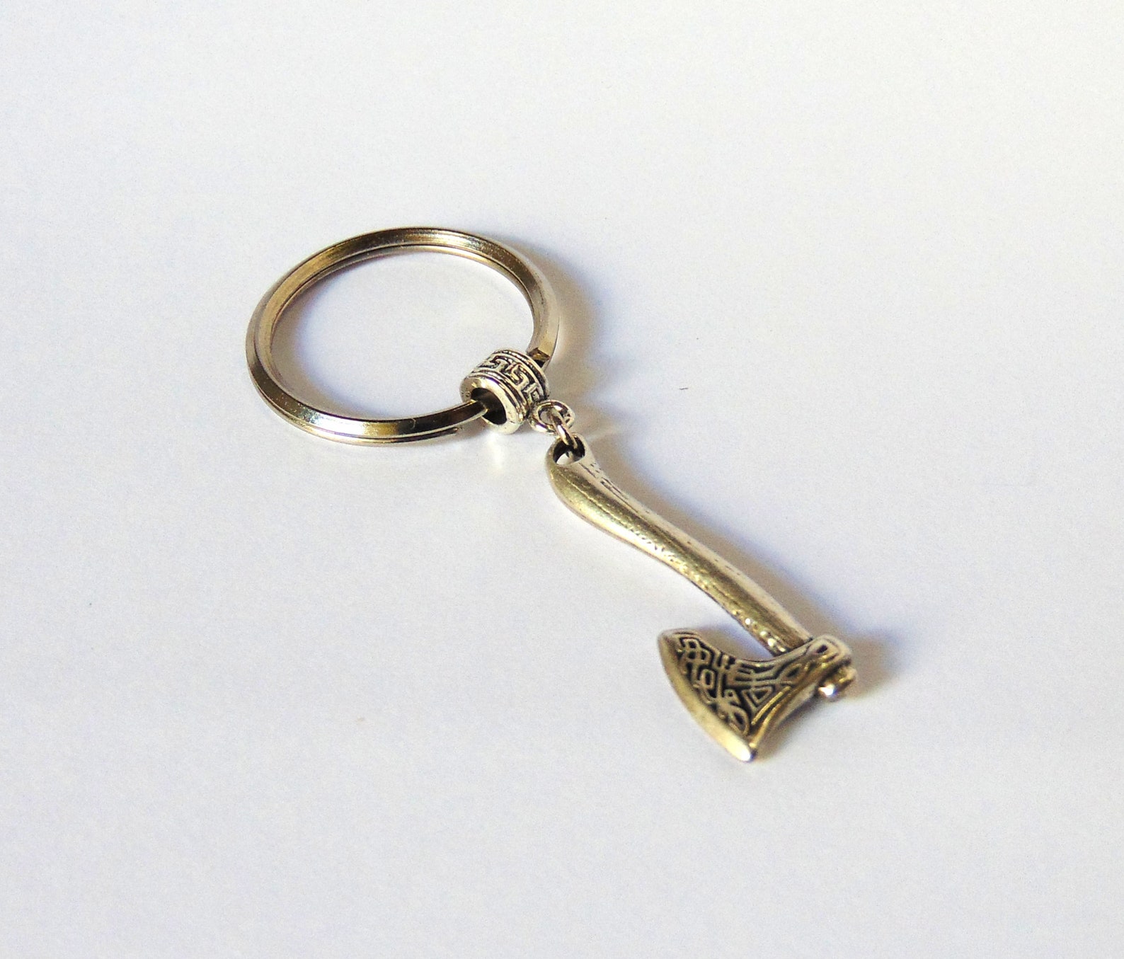 Viking Axe Keyring - Viking Norse Keychain - Silver Axe Pendant ...