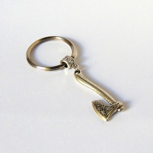 Viking Axe Keyring - Viking Norse Keychain - Silver Axe Pendant ...