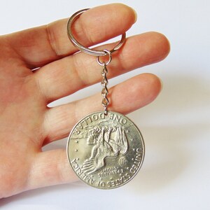 Eisenhower Coin Keychain, 1978 One Dollar Coin United States Dwight ike ...
