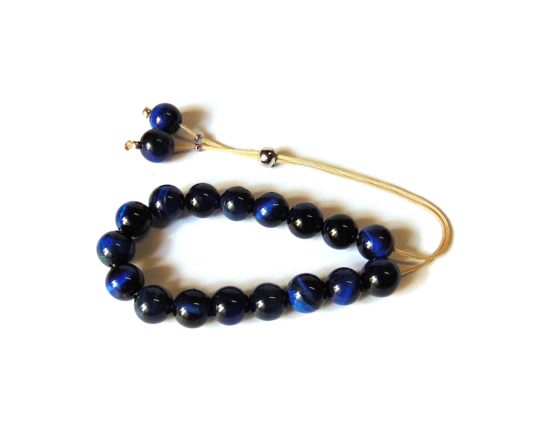 Komboloi / Worry Beads - Natural Blue Tiger Eye Gemstone Beads 8 Mm ...