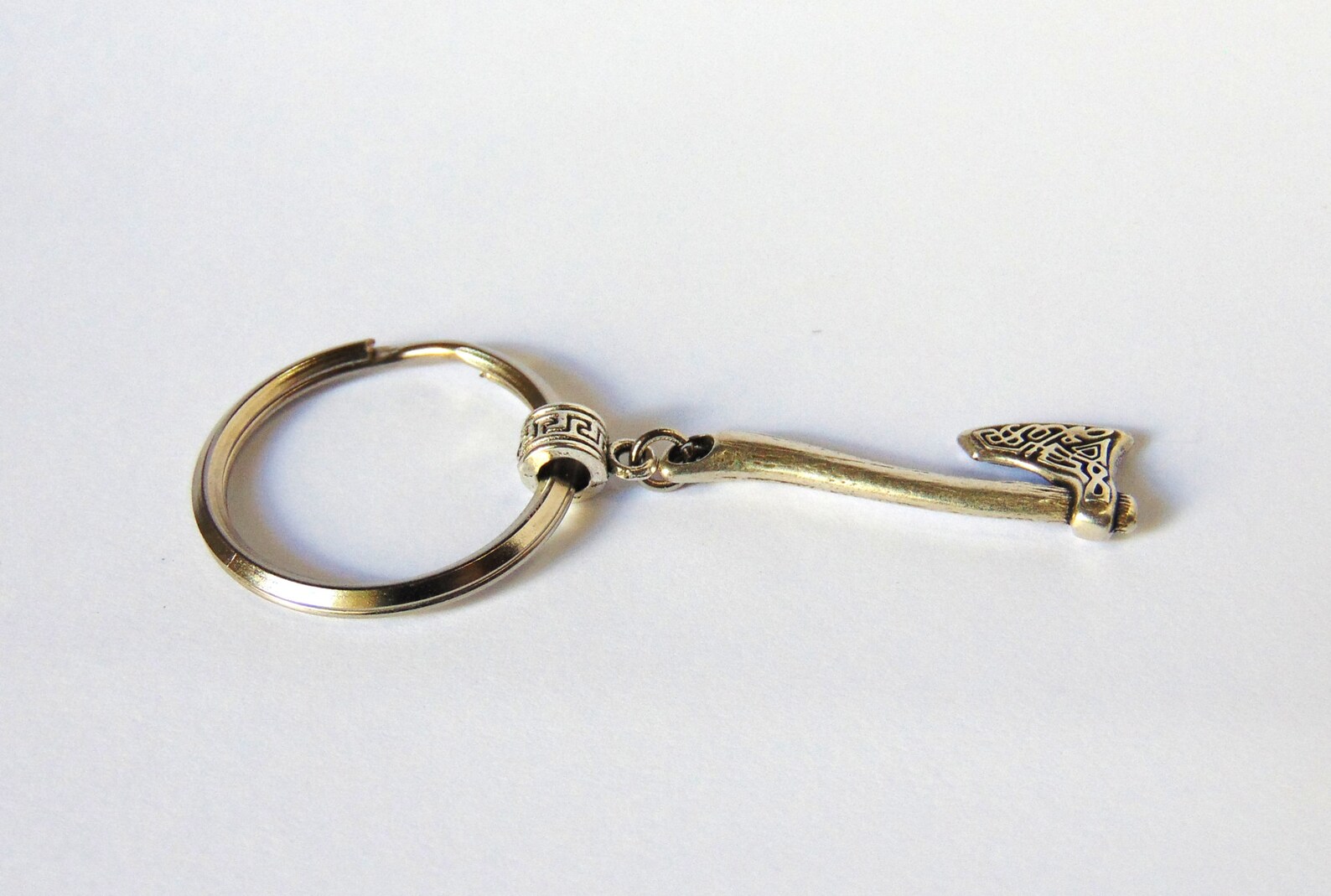 Viking Axe Keyring - Viking Norse Keychain - Silver Axe Pendant ...