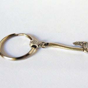 Viking Axe Keyring - Viking Norse Keychain - Silver Axe Pendant ...