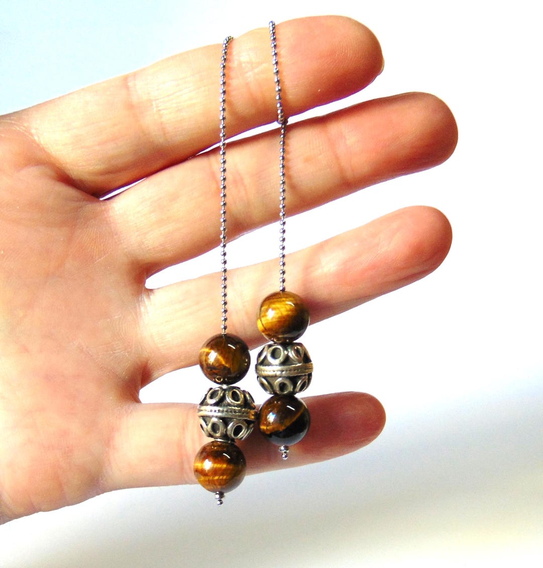 Handmade Greek Begleri / Worry Beads Mini Komboloi Tiger Eye Gemstone ...
