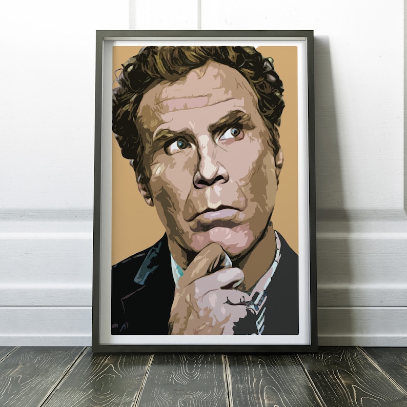 PRINTABLE Instant Download Will Ferrell Portrait Modern - Etsy