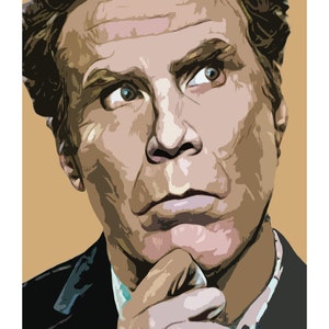PRINTABLE Instant Download - Will Ferrell Portrait - Modern Digital Art ...