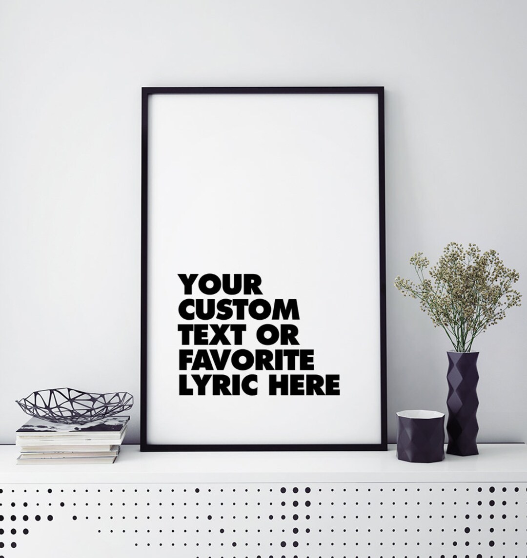 PRINTABLE Custom Lyric Modern Typography Print - Hip Hop Rap Rock ...