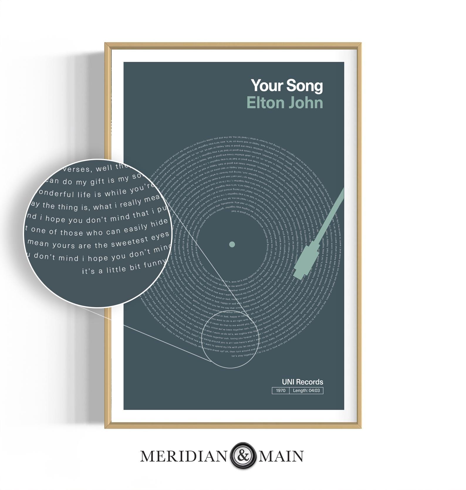 Custom Song Lyrics Vinyl Record Print: Personalized Music Gift - Etsy
