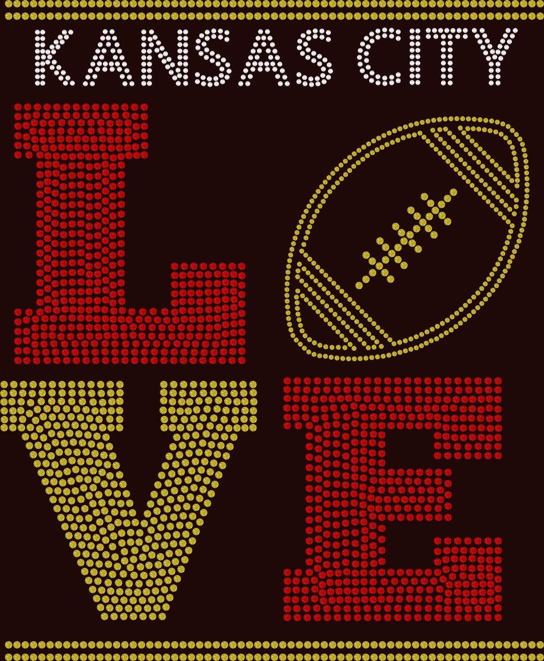 Ladies Kansas City Chiefs Bling T-shirt - Etsy