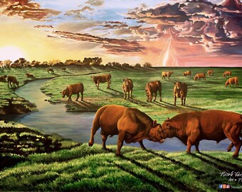 Angus Cattle Canvas - Etsy