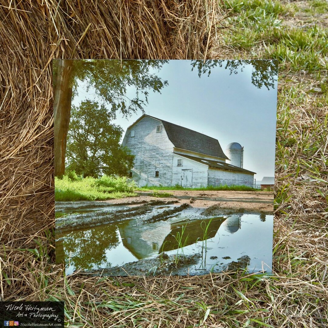 Barn Reflection Photography Farm Photo Country Farmhouse Decor Mother's ...