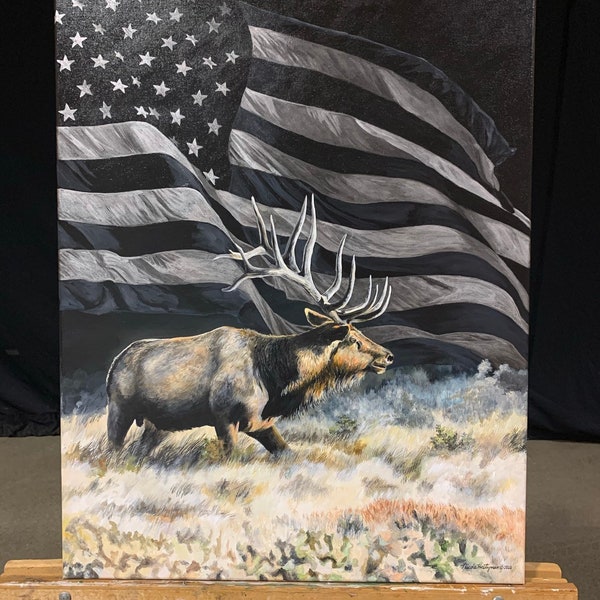 Elk American Flag Svg - Etsy