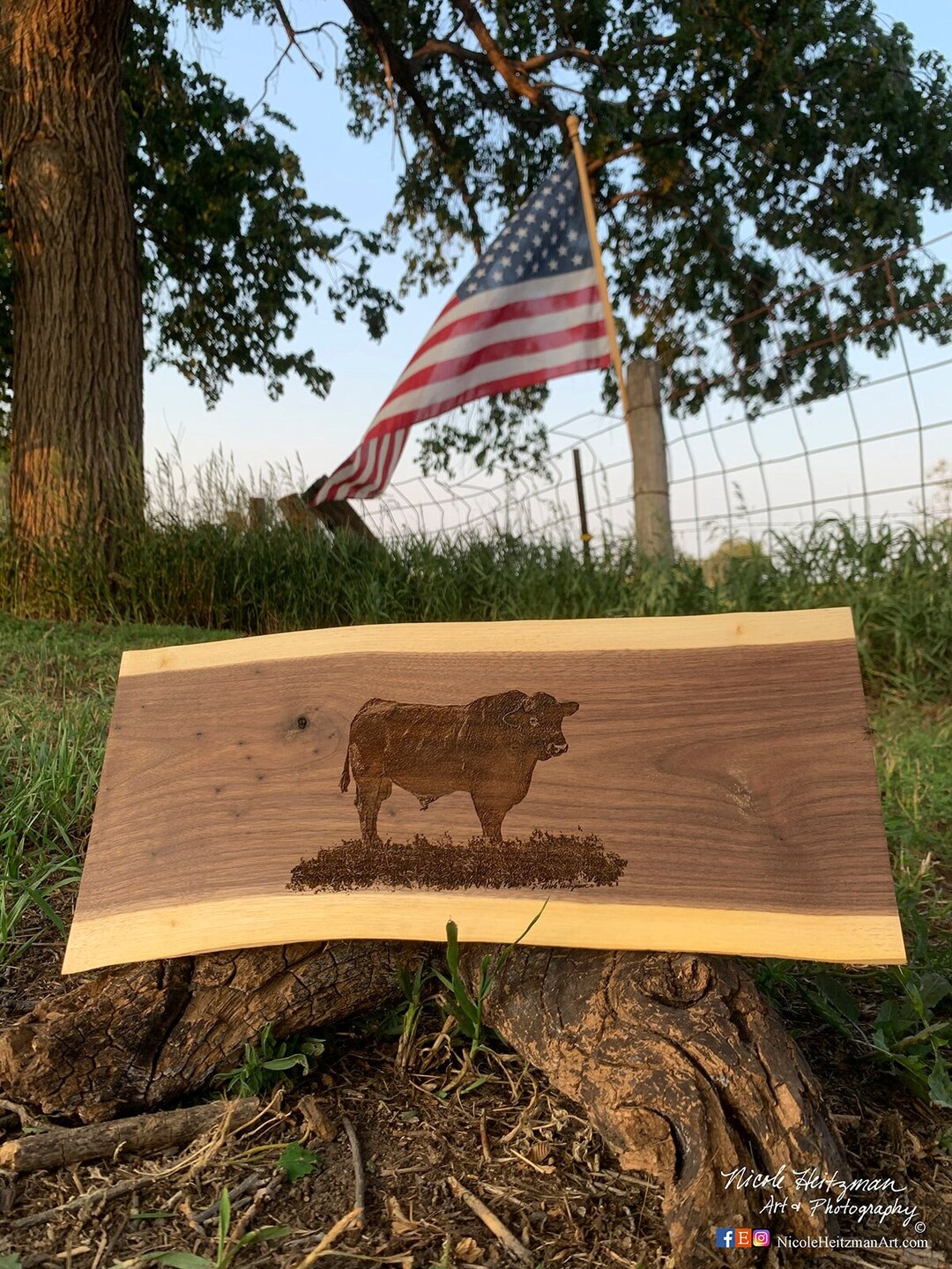 Angus Bull Art Charcuterie Cutting Board Grilling Father's Day Gift for ...