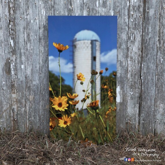 Wild Sunflower Photography Flower Silo Photo Rural Country | Etsy