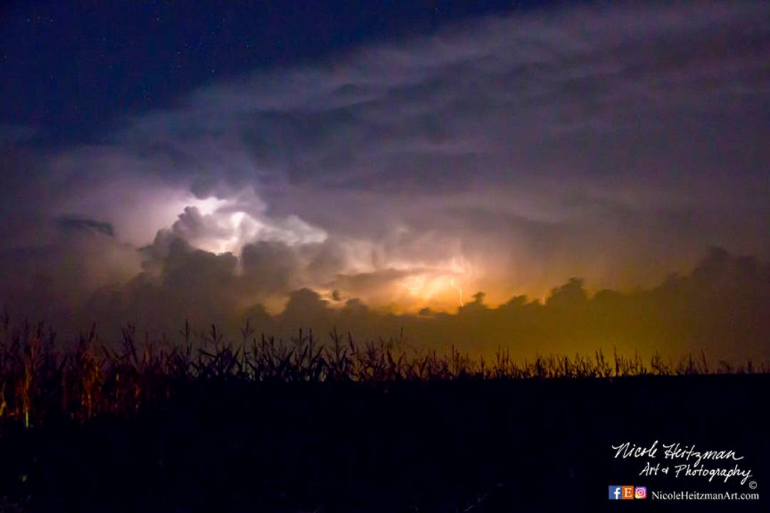 Country Farm Scenery Corn Field Photo Thunderstorm Photography Storm ...