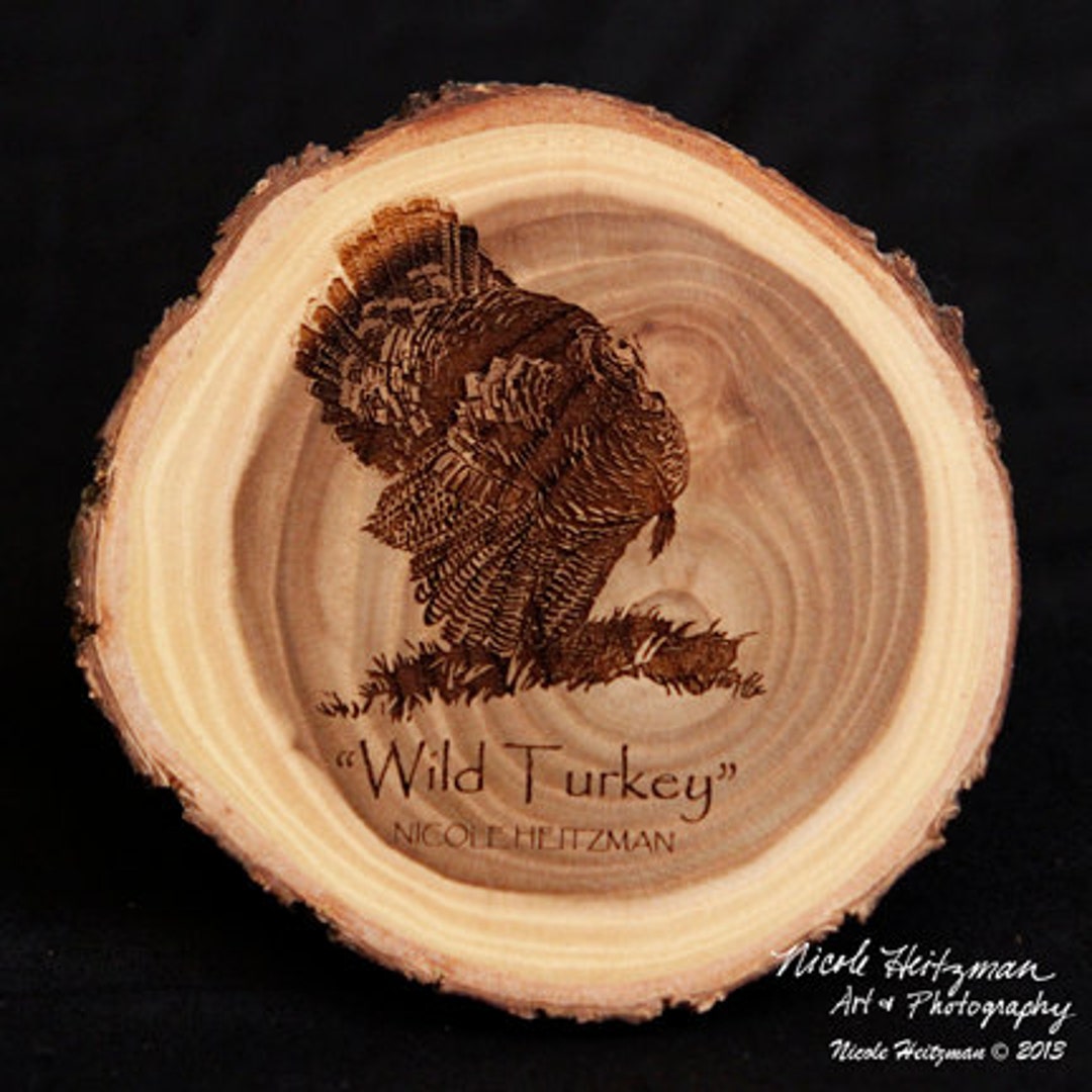 Turkey Art Turkey Coaster Engraved Wood Art Father's Day Gift for Dad ...