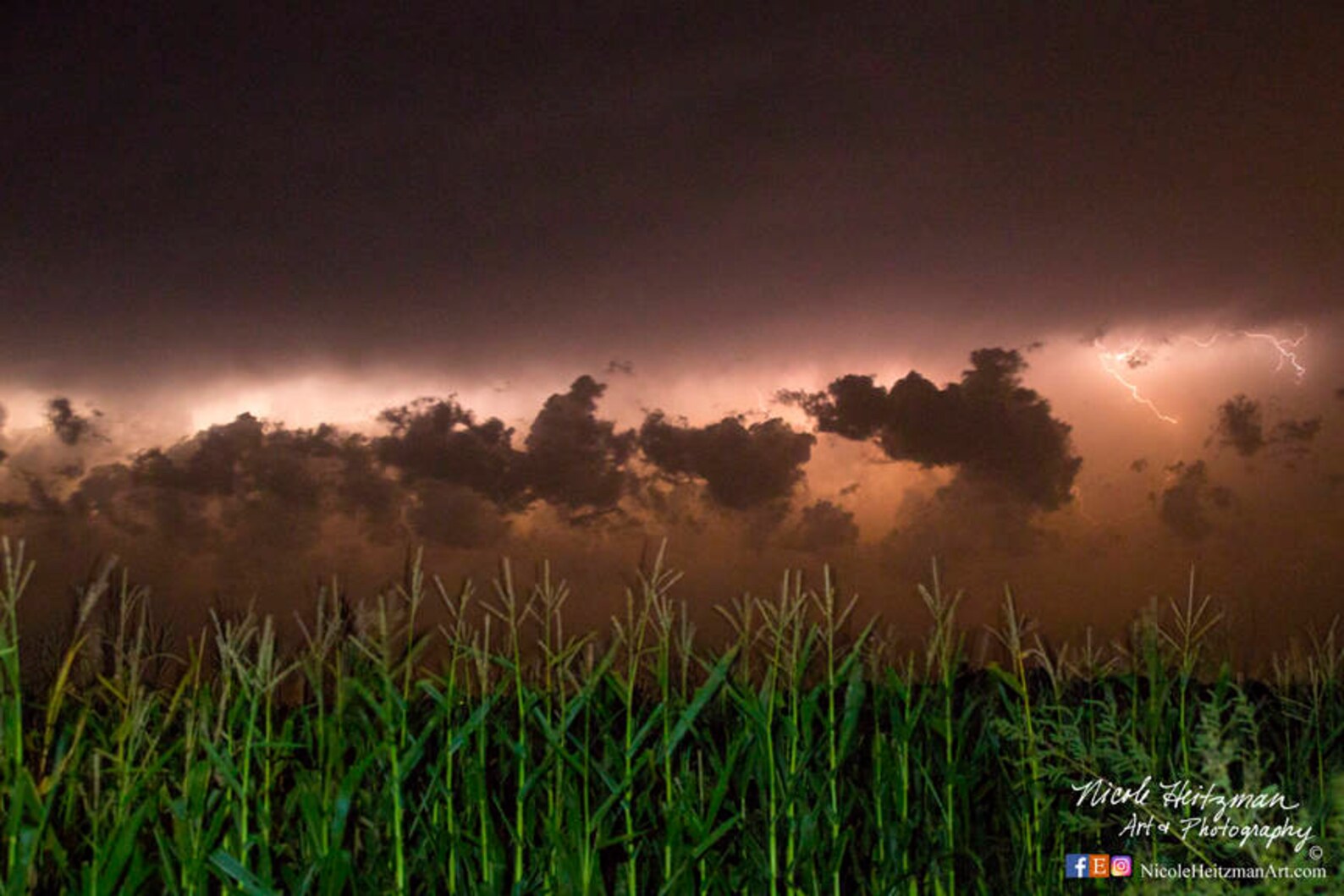 Farm Corn Field Photo Lightning Storm Thunderstorm Photography | Etsy