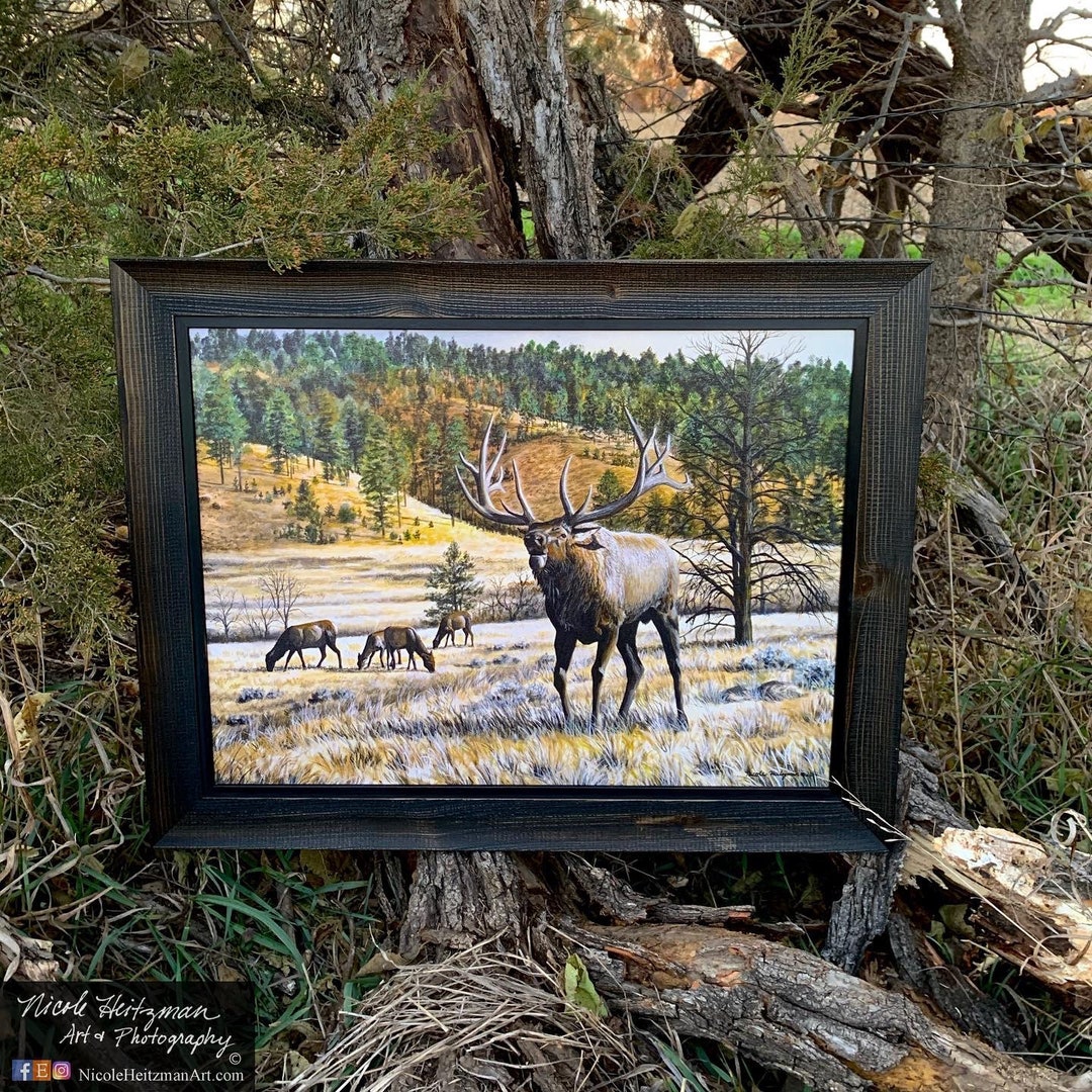 Elk Print Imperial Majesty Elk Art Elk Painting Elk Hunting Imperial ...