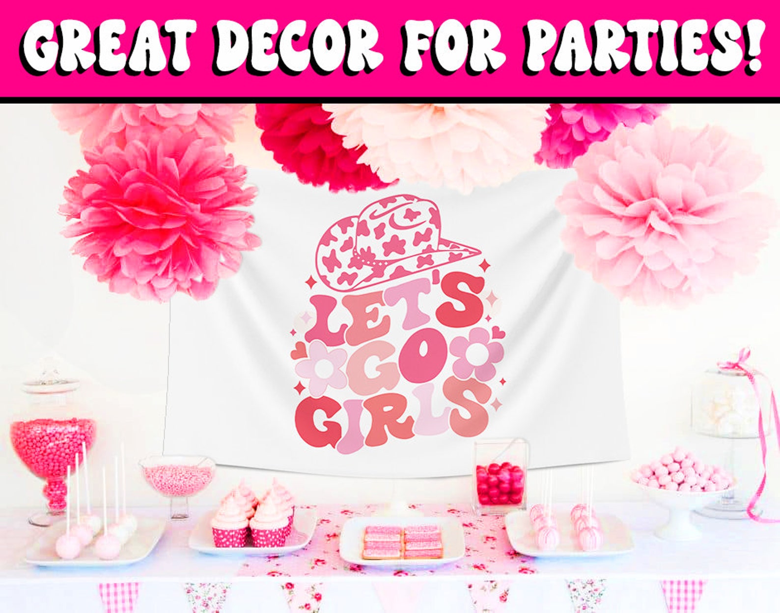 Lets Get Rowdy Wall Tapestry Dorm Decor for College Girls - Etsy