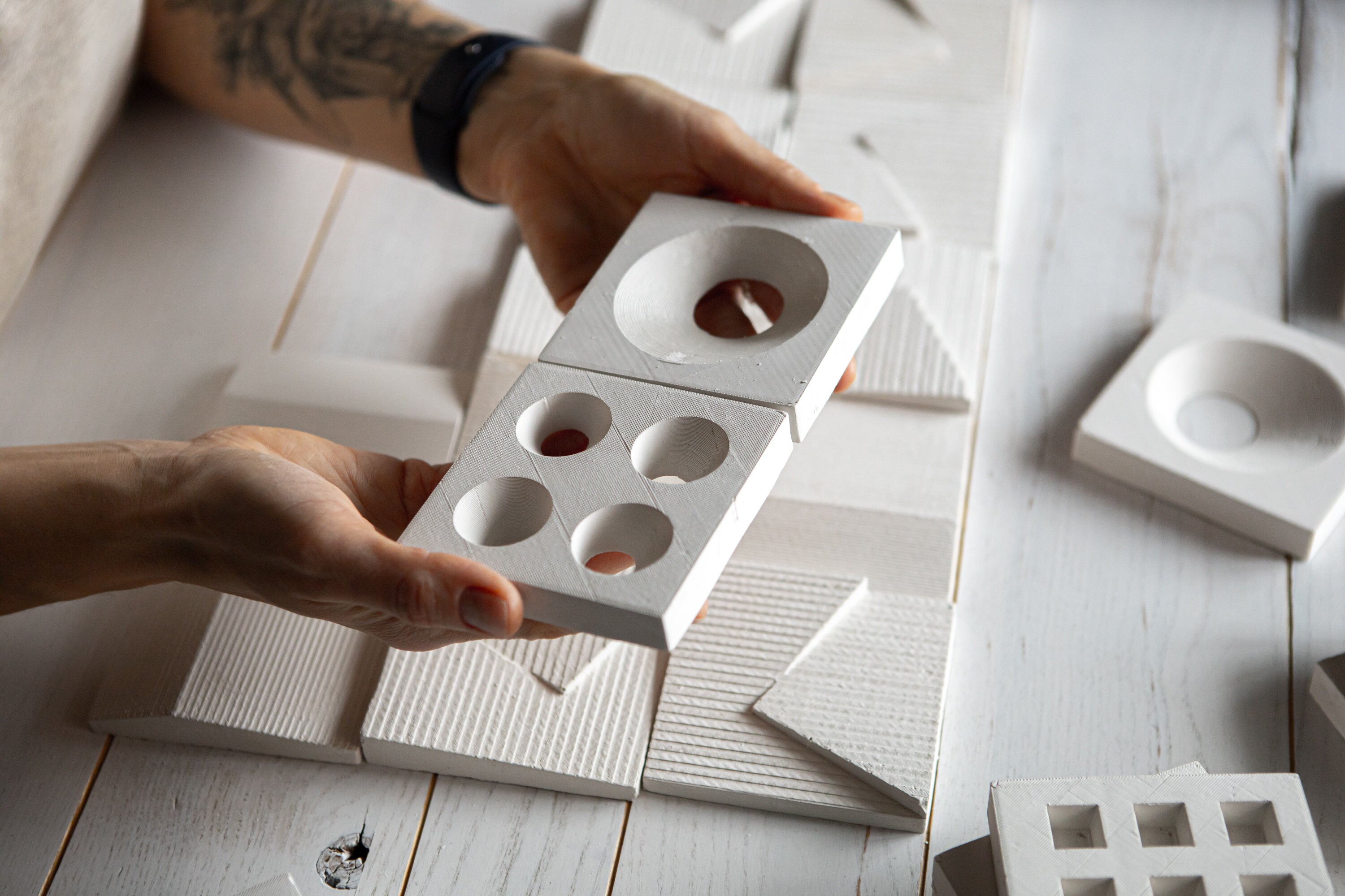 Handmade Gypsum 3D Wall Art Tiles: DIY Craft Supply (9x9cm) - Etsy