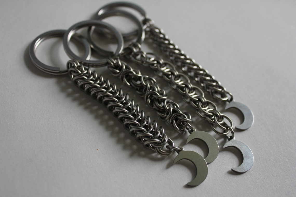 Crescent Moon Pendant Keychain Custom Personalized Lanyard | Etsy