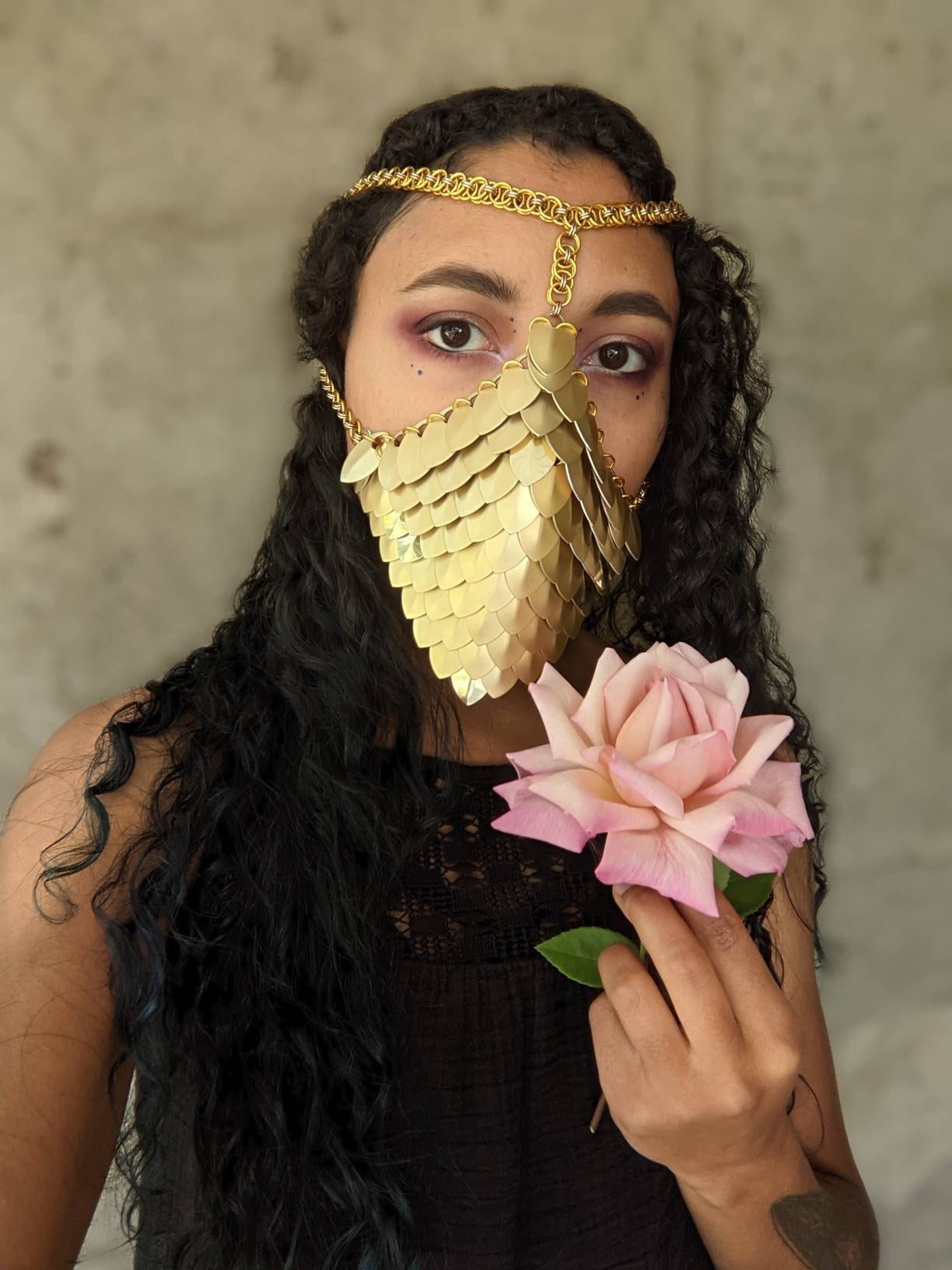 Scale Mail Face Mask, Flashy Elegant Covid Gear, Clad in Armor, Dragon ...
