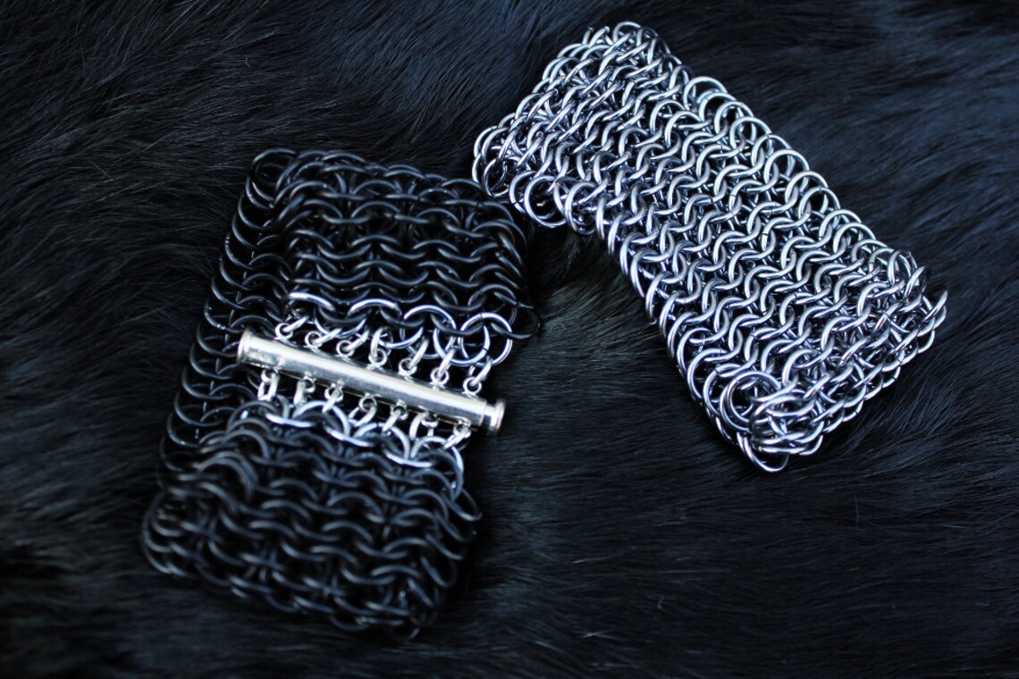 Warrior Chain Mail Cuff Unisex Bracelet European 6in1 Chain - Etsy