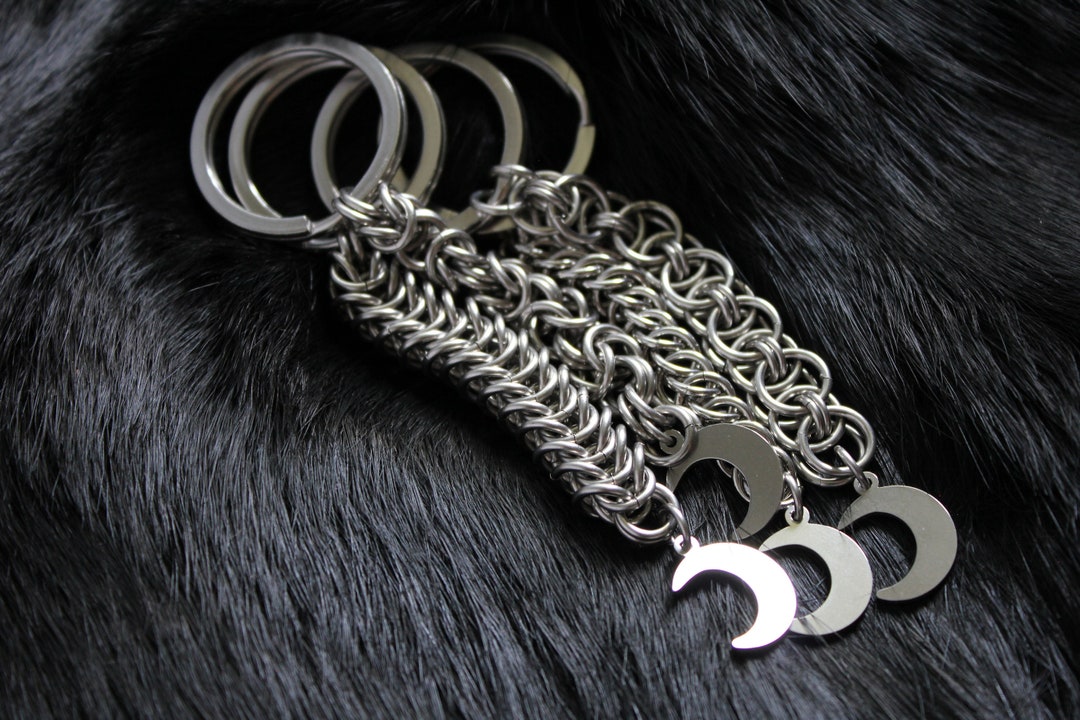 Crescent Moon Pendant Keychain, Custom Personalized Lanyard, Occult ...