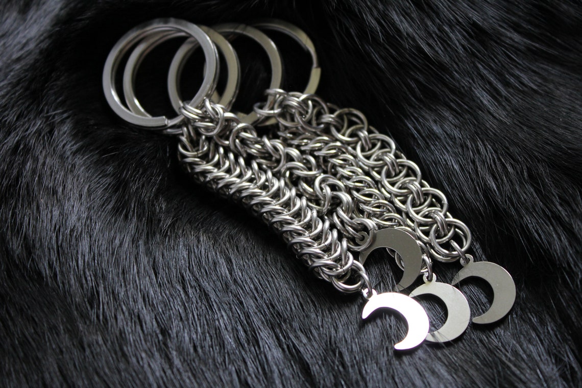 Crescent Moon Pendant Keychain Custom Personalized Lanyard | Etsy