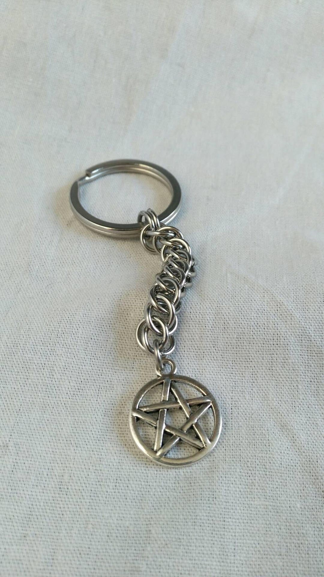 Pentacle Elements Nature Keychain, Personalized Custom Lanyard, Witch ...