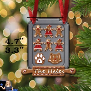 Personalized Gingerbread Cookie Sheet Christmas Ornament/family ...