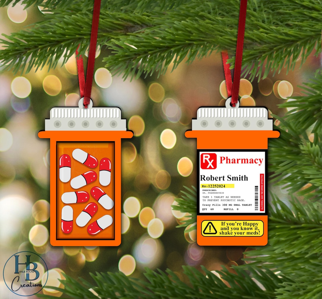 Personalized 3D RX Pill Bottle SHAKER Ornament, Pharmacy Squad ...