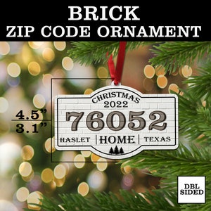 Zip Code Ornament | Town/city Pride | Distance Friend Gift| Christmas ...