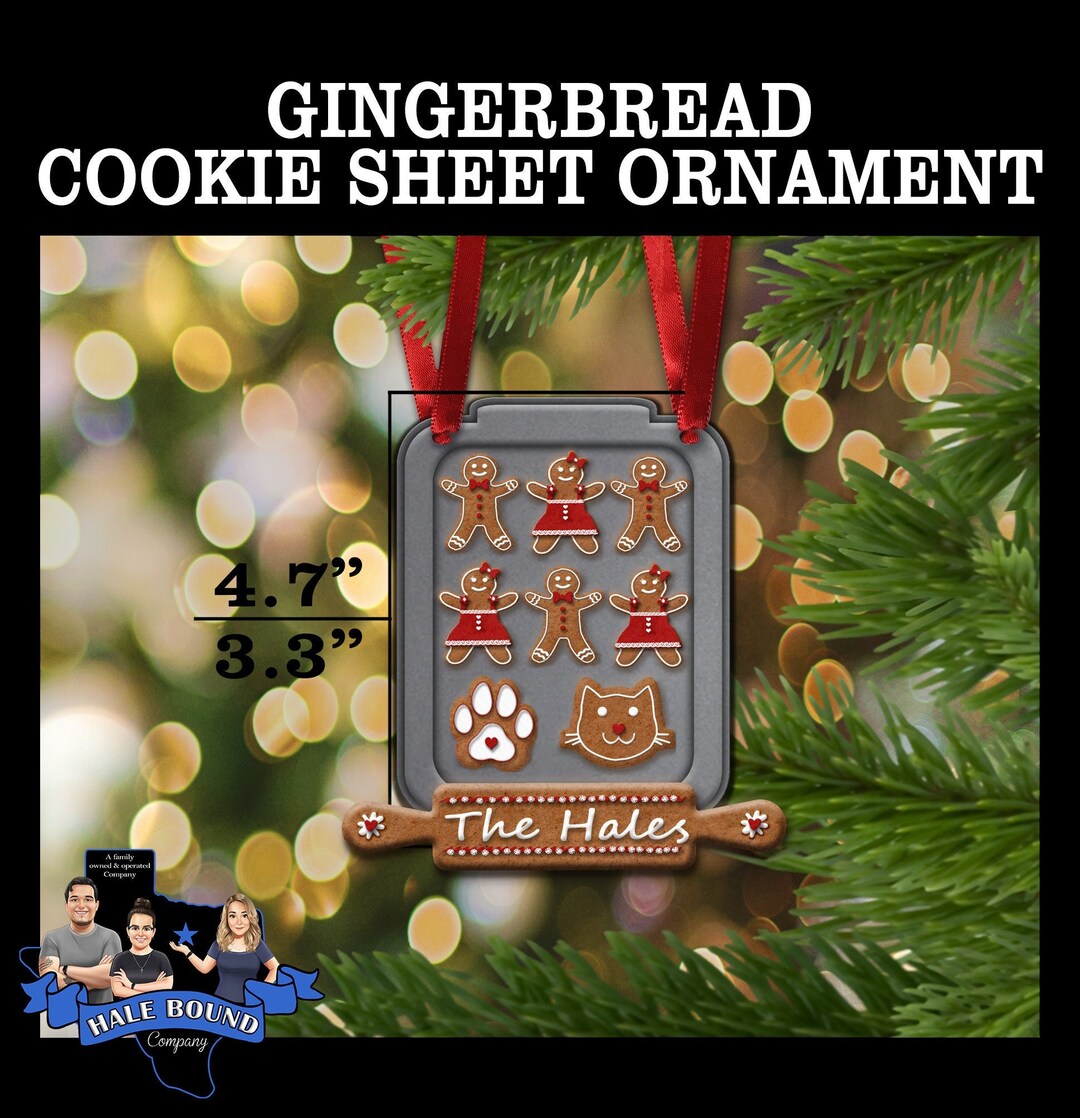 Personalized Gingerbread Cookie Sheet Christmas Ornament/family ...