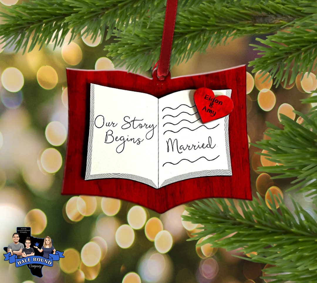 Our Story/next Chapter Begins Christmas Ornament - Personalized - Etsy