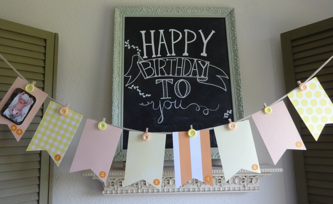 First 1st Year Photo/graduation Banner Garland Bunting Swag for Baby ...