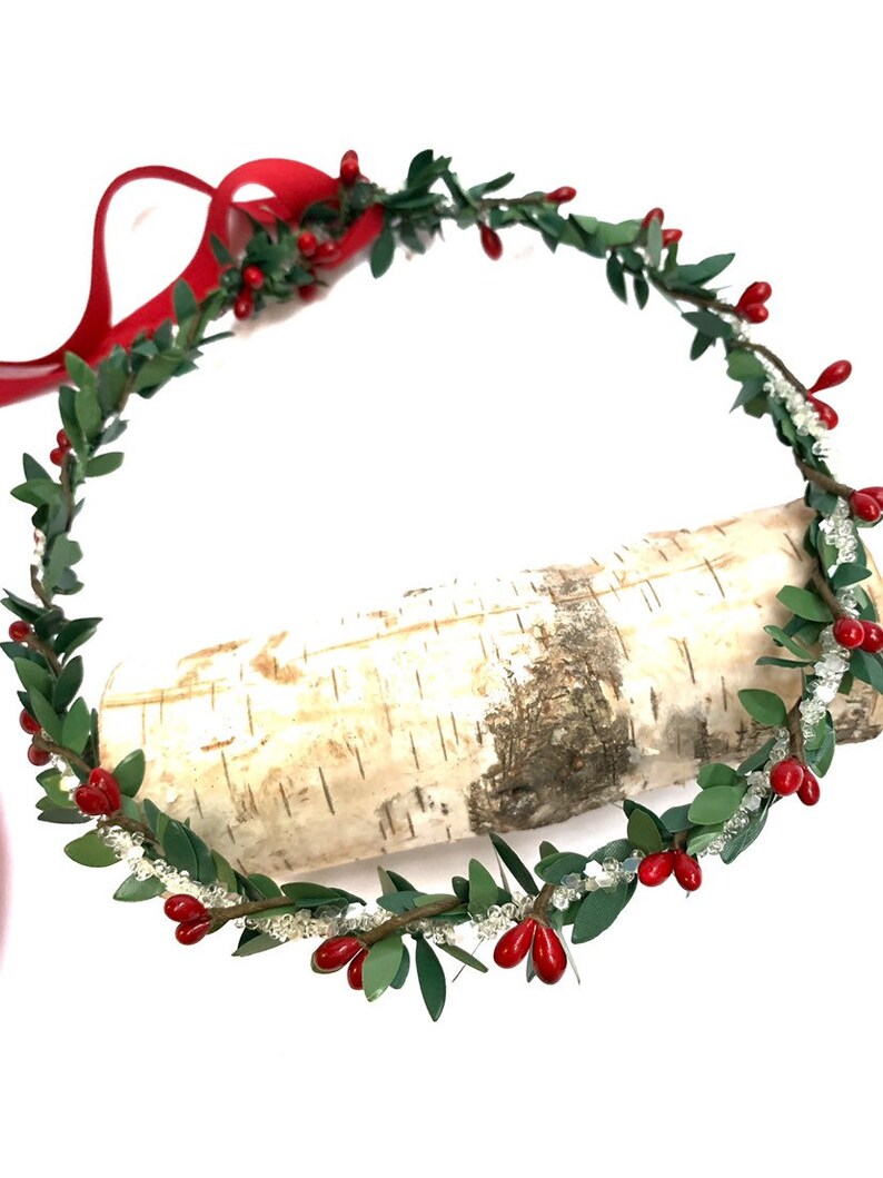 Christmas Flower Crown Baby Flower Crown Christmas Halo | Etsy