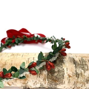 Christmas Flower Crown, Baby Flower Crown, Christmas Halo Wreath ...