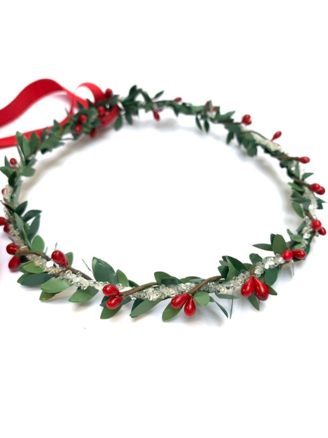 Christmas Flower Crown, Baby Flower Crown, Christmas Halo Wreath ...