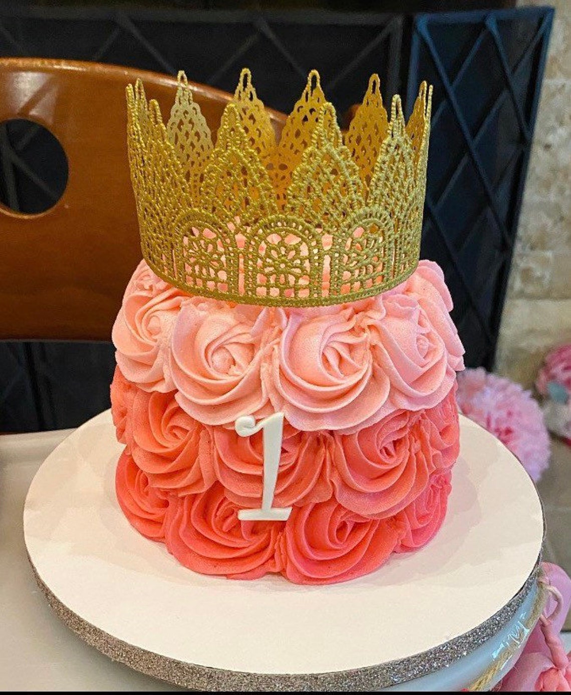 Crown Cake Topper, Tiara, Princess Party, Gold Baby Crown, Maternity ...