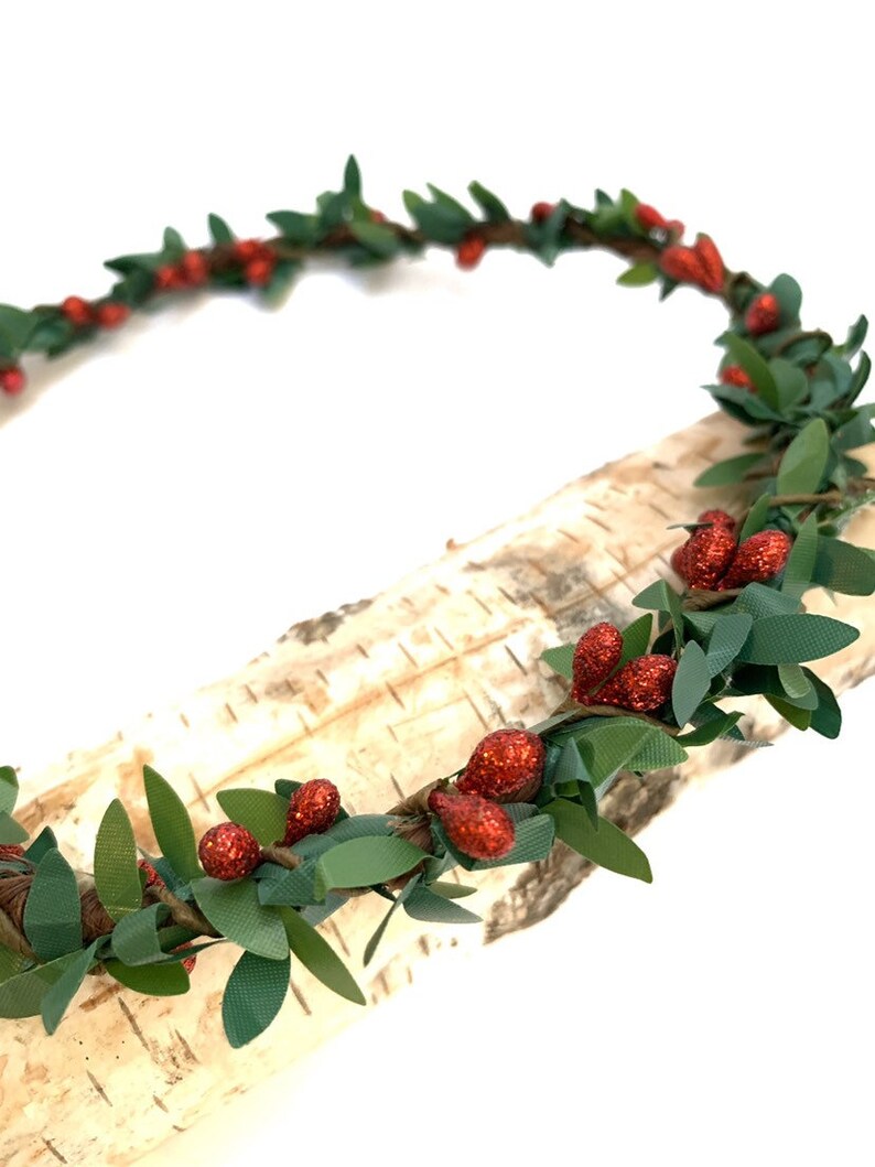 Fixed Christmas Flower Crown, Baby Flower Crown, Christmas Halo Wreath ...