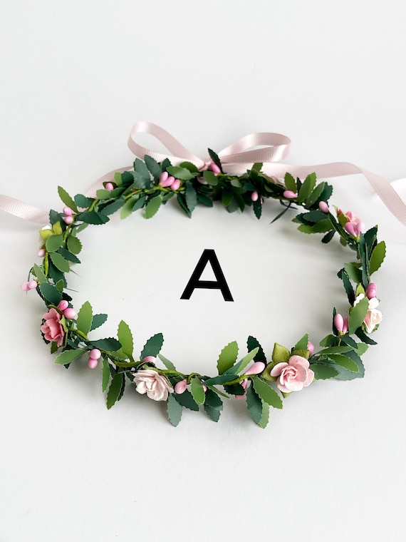 Buy Leaf Hair Wreath Small Flower Crown Simple Girls Wedding Hairpiece Flower Girl Crown Flower Crown Wedding Crown Flower Girl Headpiece Online in India Etsy