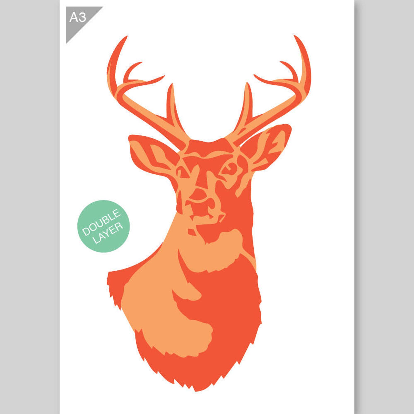 Deer Stencil Deer Head Stencil Stag Stencil Stag Head - Etsy