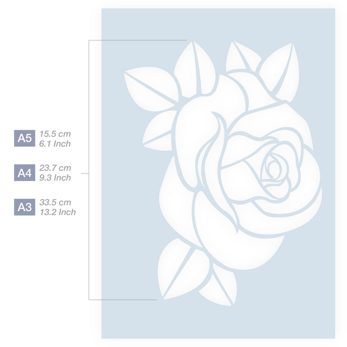 Rose Stencil Flower Template Rose Bud Stencil A3 - Etsy UK