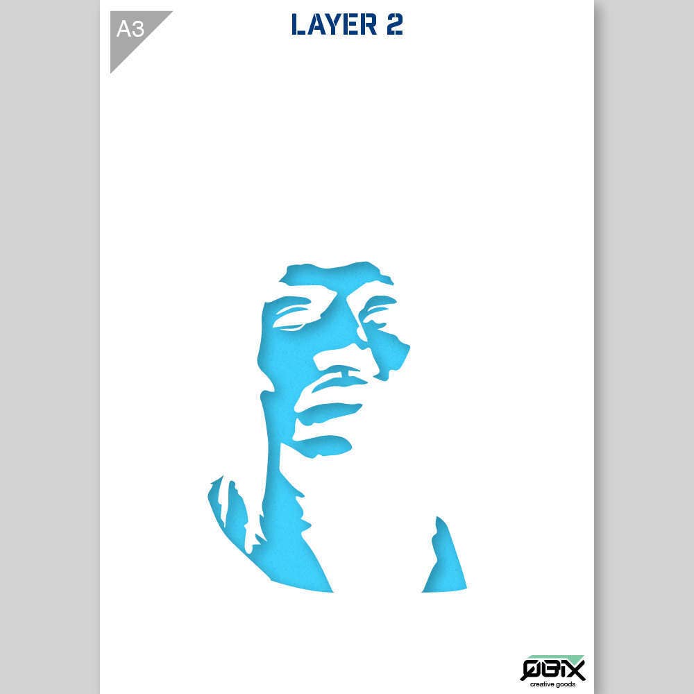 Jimi Hendrix Stencil 2 Layers A3 Size Stencil Reusable - Etsy